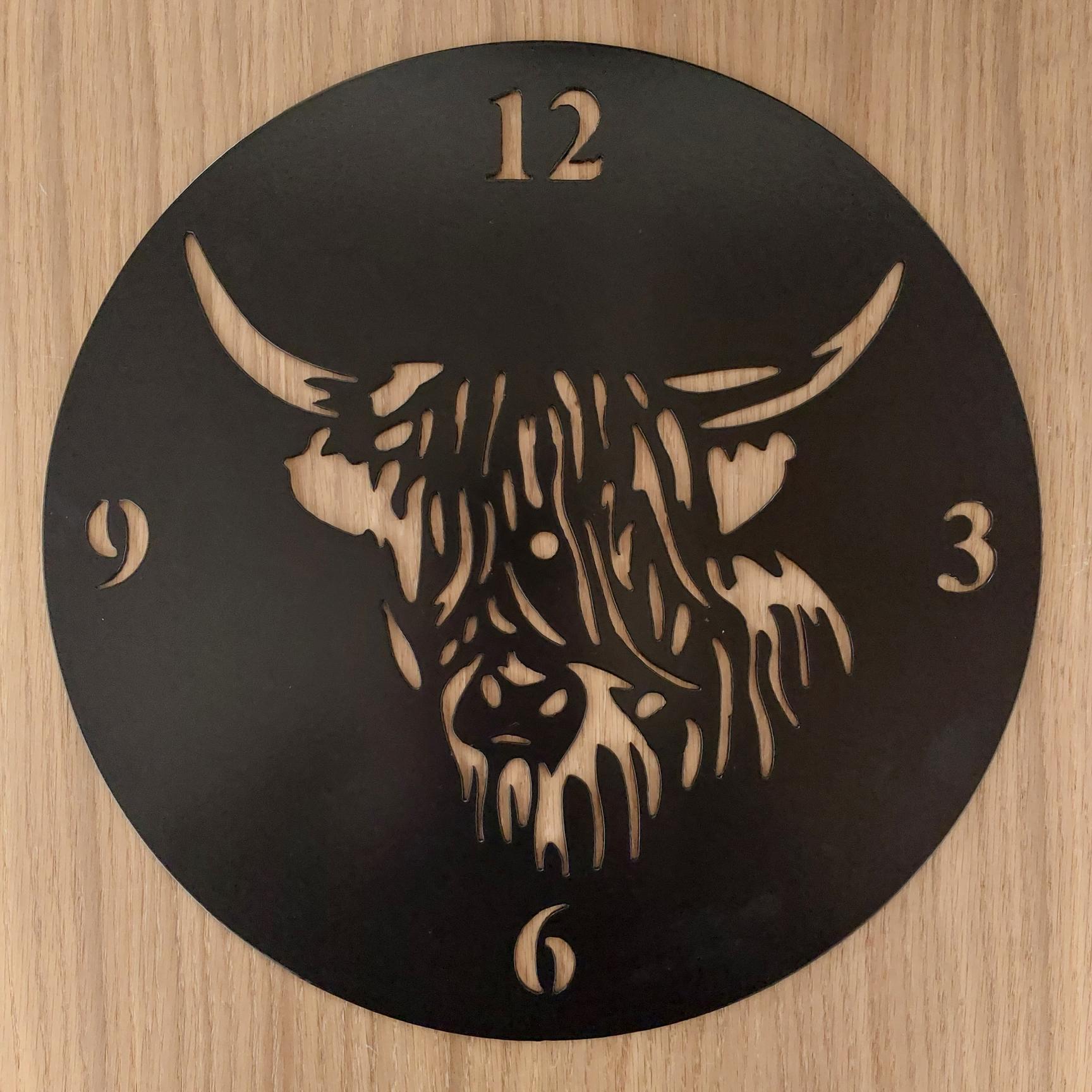 Highland Cow Clock